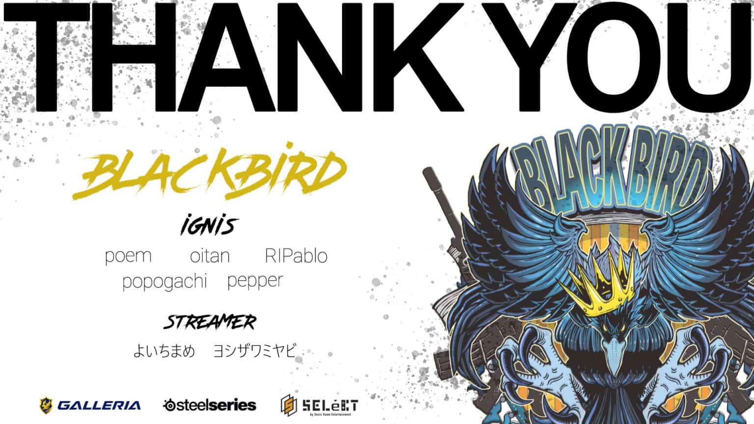 「BlackBird Ignis」VALORANT部門よりoitaN、poem、RIPablo、Pepper、popogachiの5名の脱退が ...