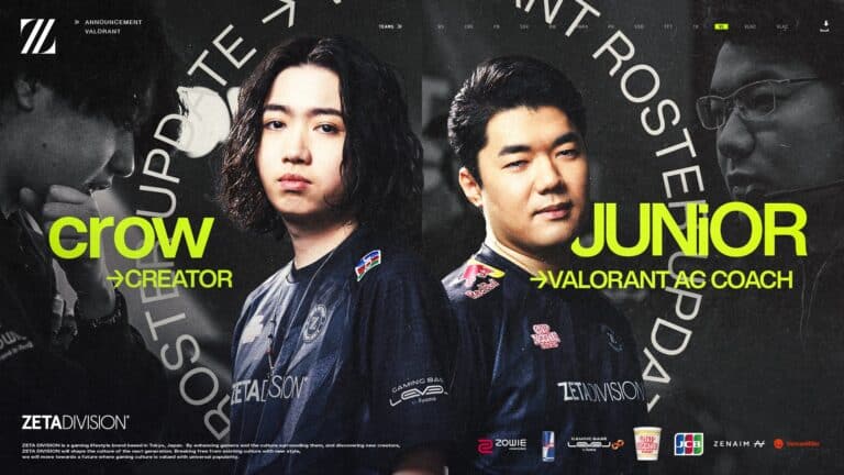 「ZETA DIVISION」JUNiORがACADEMY部門コーチに転向、crowがCREATOR部門へ転向 | Valorant News ...