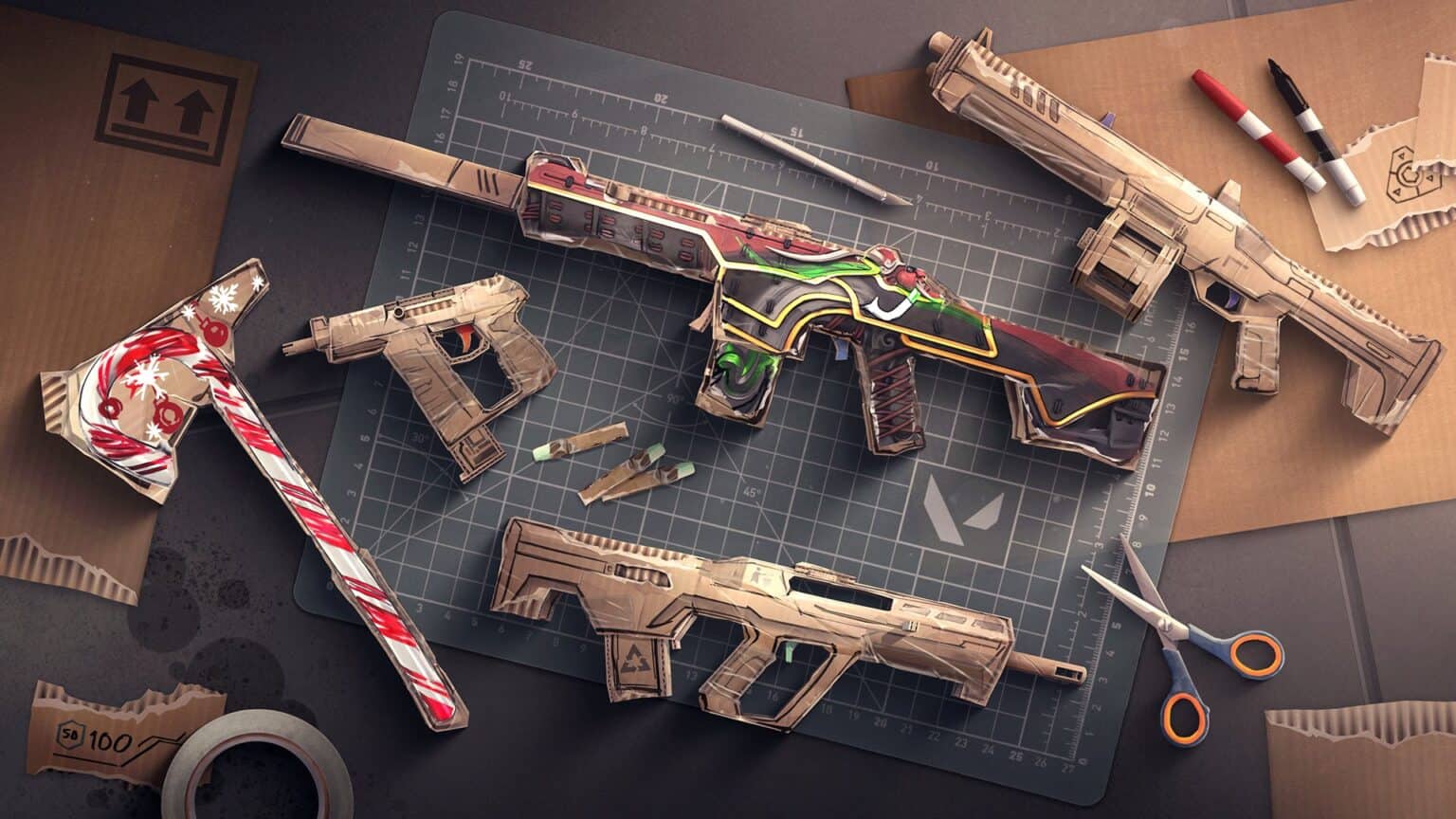 新スキン「コンバットクラフト」がストアに登場、段ボールで再現されたデザインが装備時にランダムで切り替わる新仕様 | Valorant News ...