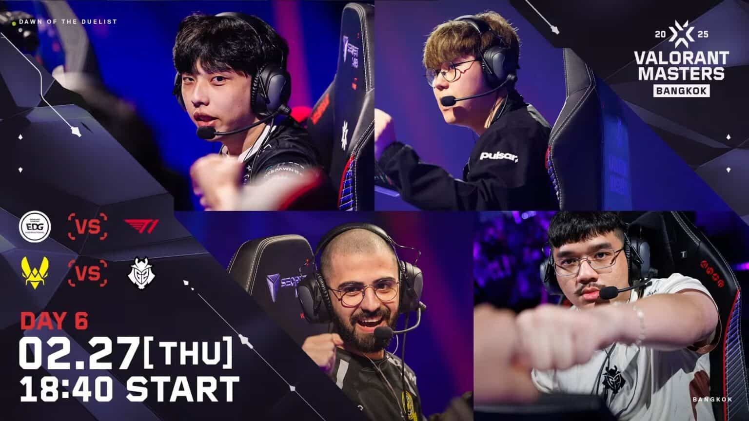 「VCT 2025 Masters Bangkok」プレイオフDay1 – EDward GamingがT1に2-1で勝利、G2 EsportsがTeam Vitalityを2-0で下す ...
