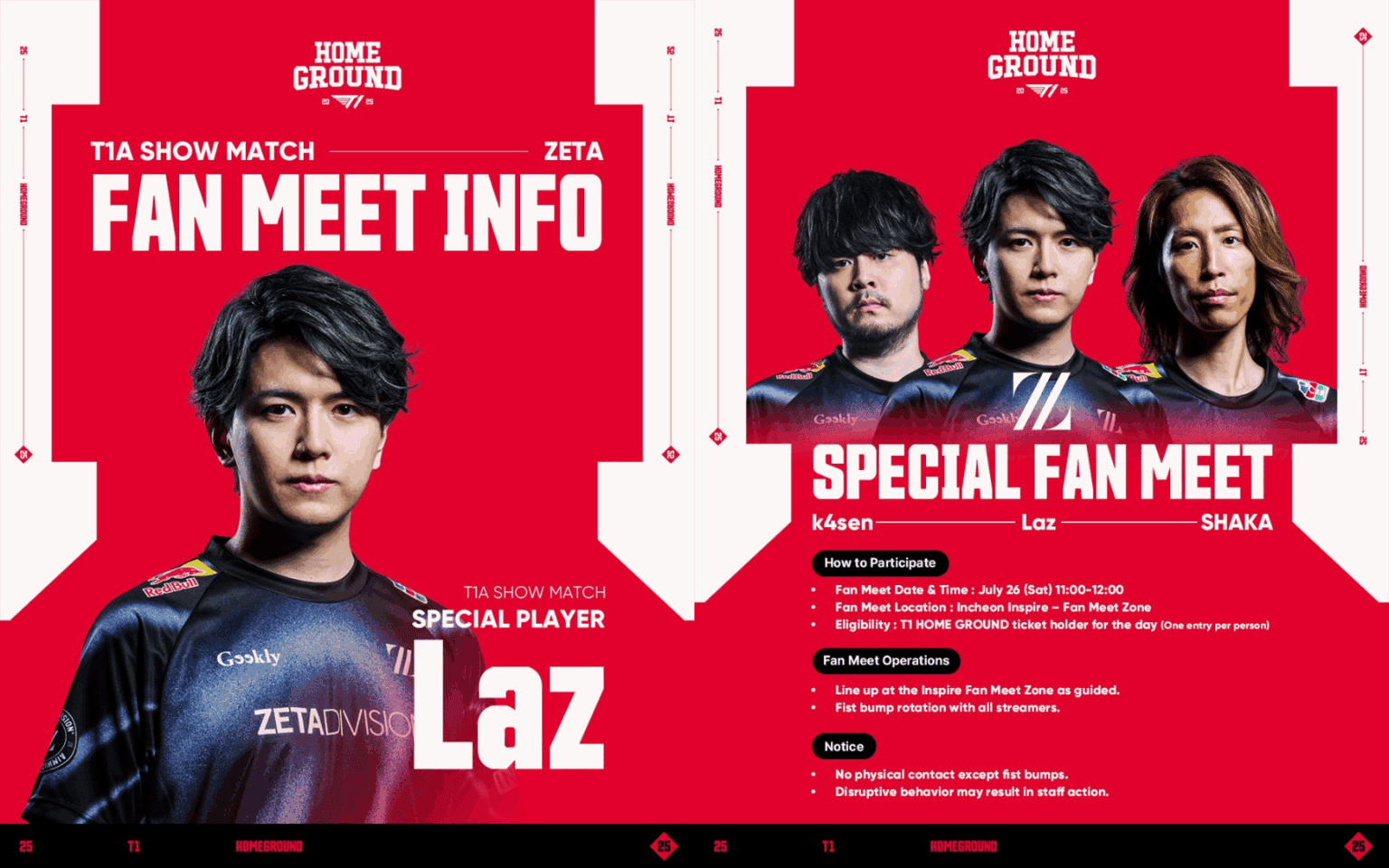 T1主催の大型イベント「2025 T1 Home Ground」のショーマッチにLazが参戦、TenZ / Rossy / xccurate / iNTROとチームを結成しT1アカデミーと対戦 ...