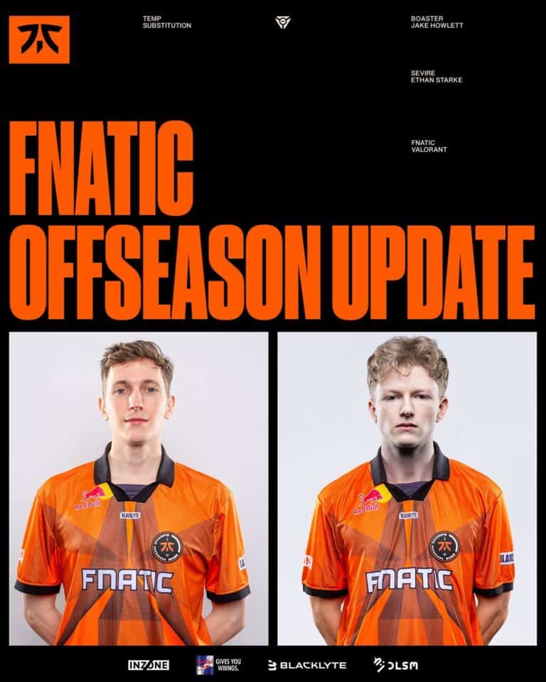 「FNATIC」Boasterが体調不良により一時離脱、「SOOP VALORANT League 2025」にはSevireが代役出場 ...