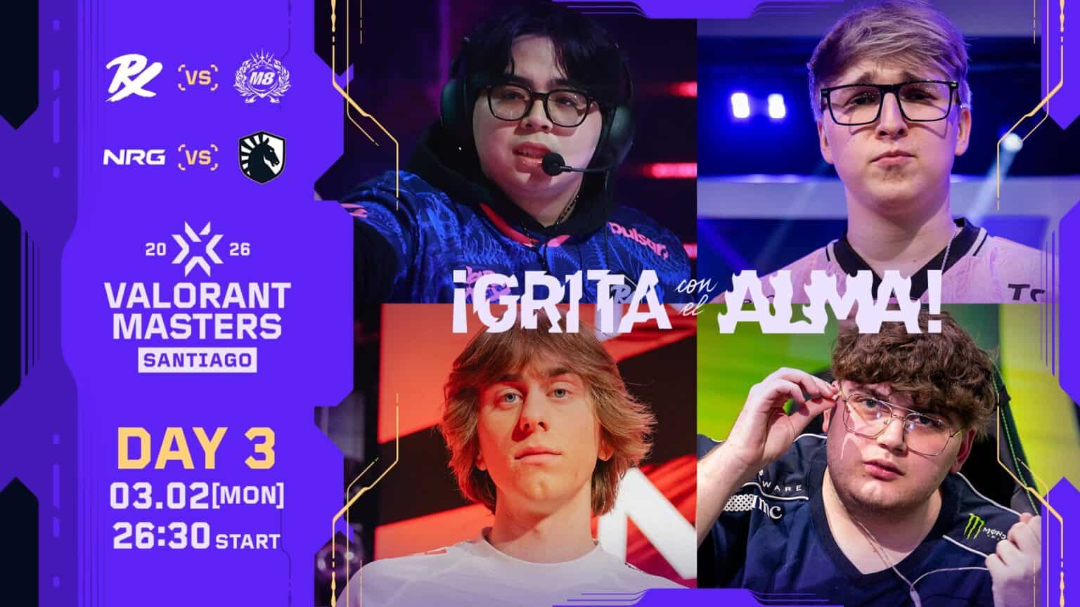 「VALORANT Masters Santiago 2026」Day3 – Paper RexがNRGに2-1で勝利、Gentle ...
